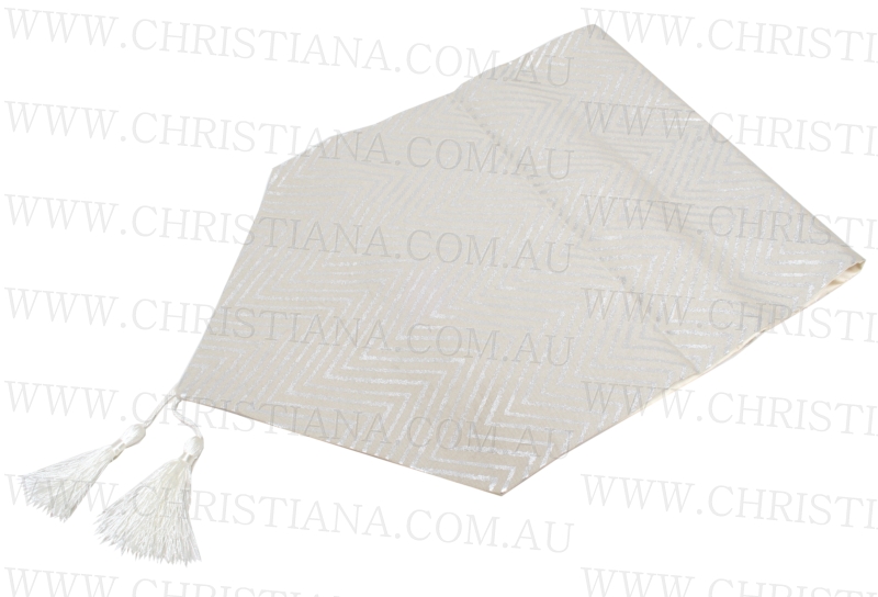 TABLE RUNNER-CHEVRON-SILVER(180CM) - Christiana Home Decor Australia